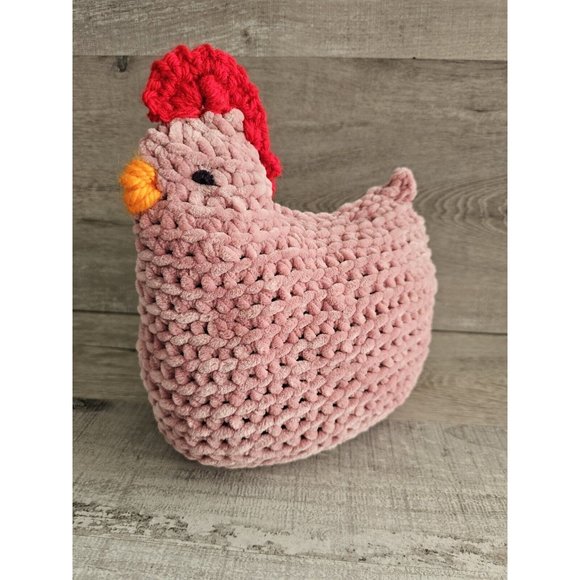 Handmade | Toys | Handmade Crochet Pink Chicken Hen 9 Farm Grannycore ...